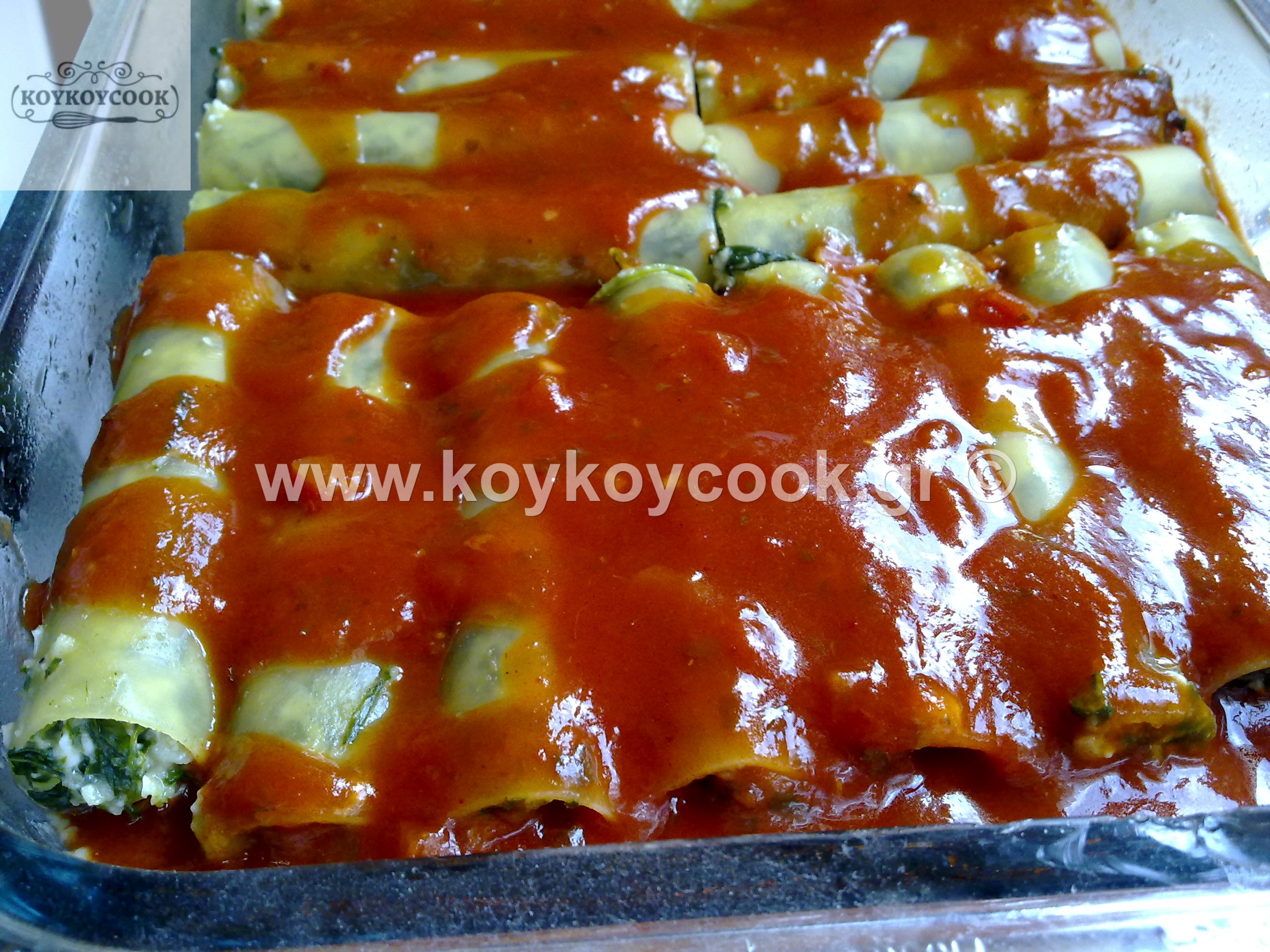 ΚΑΝΕΛΟΝΙΑ ΜΕ ΣΠΑΝΑΚΙ,ΛΕΥΚΟ ΤΥΡΙ & ΚΟΚΚΙΝΗ ΣΑΛΤΣΑ – Koykoycook