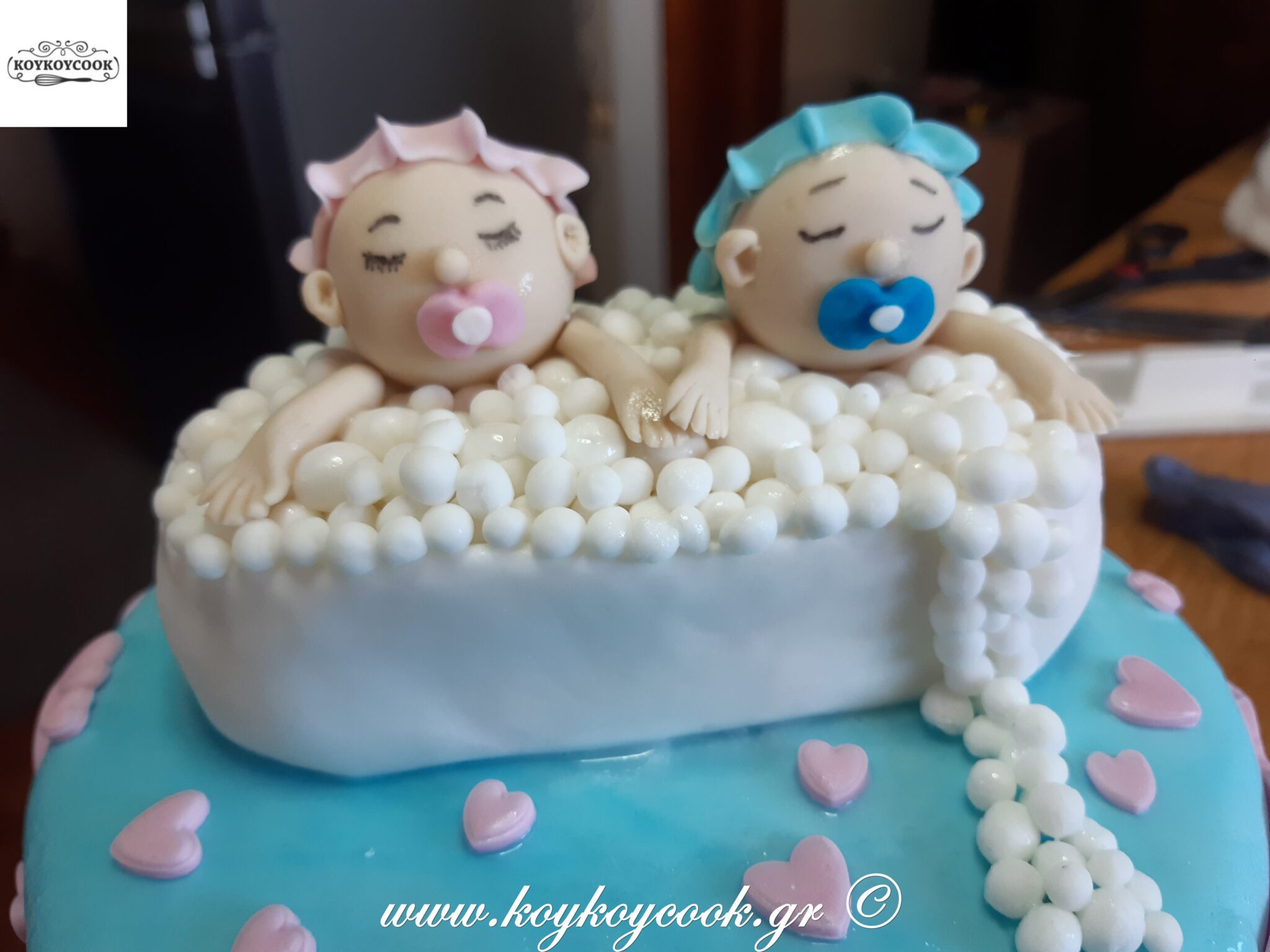 ΤΟΥΡΤΑ SHOWER CAKE ΓΙΑ ΔΙΔΥΜΑ – Koykoycook