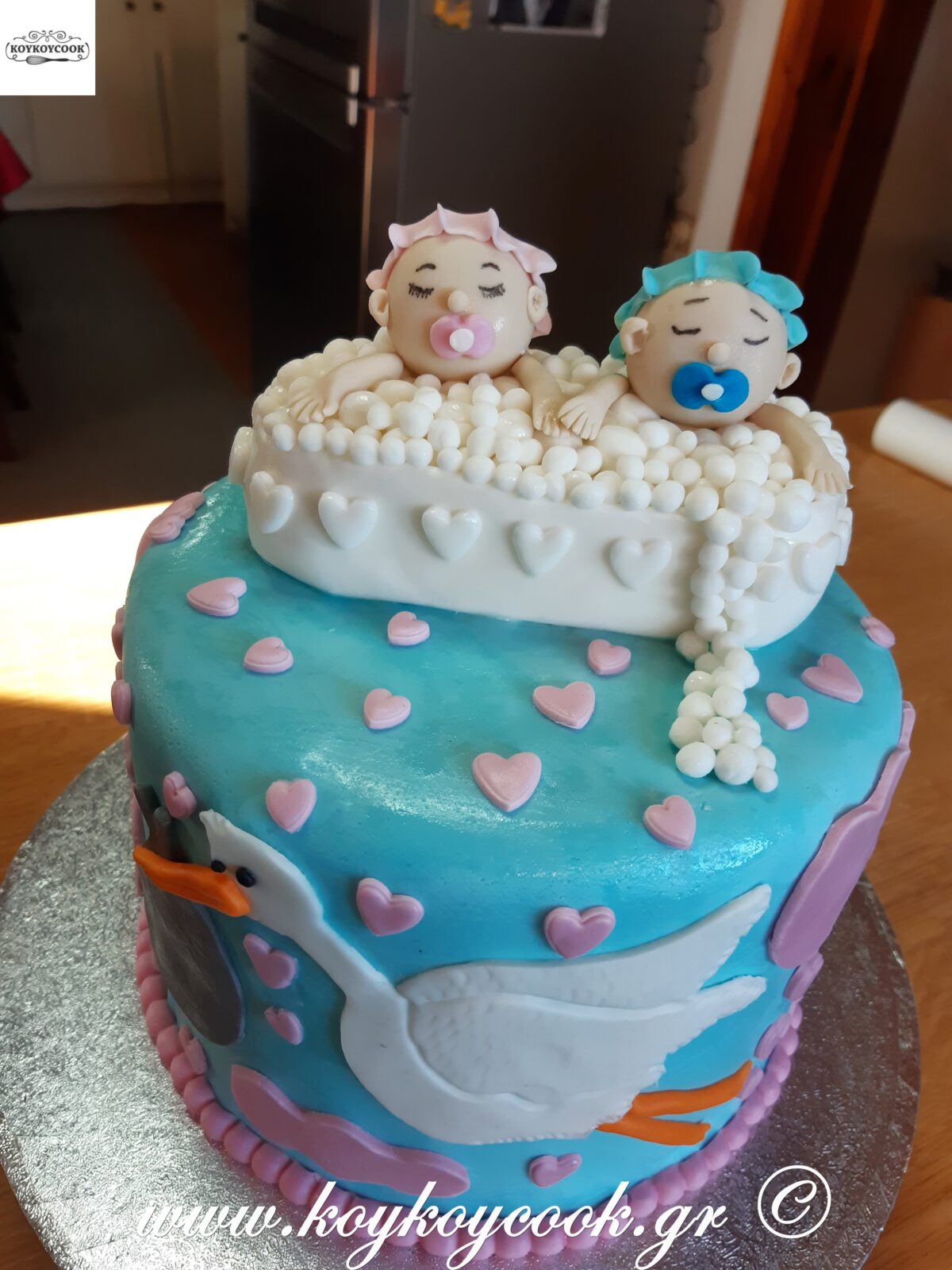 ΤΟΥΡΤΑ SHOWER CAKE ΓΙΑ ΔΙΔΥΜΑ – Koykoycook